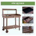 36 Inch Wooden Potting Bench Outdoor Work Table with Wheels, Sink ...