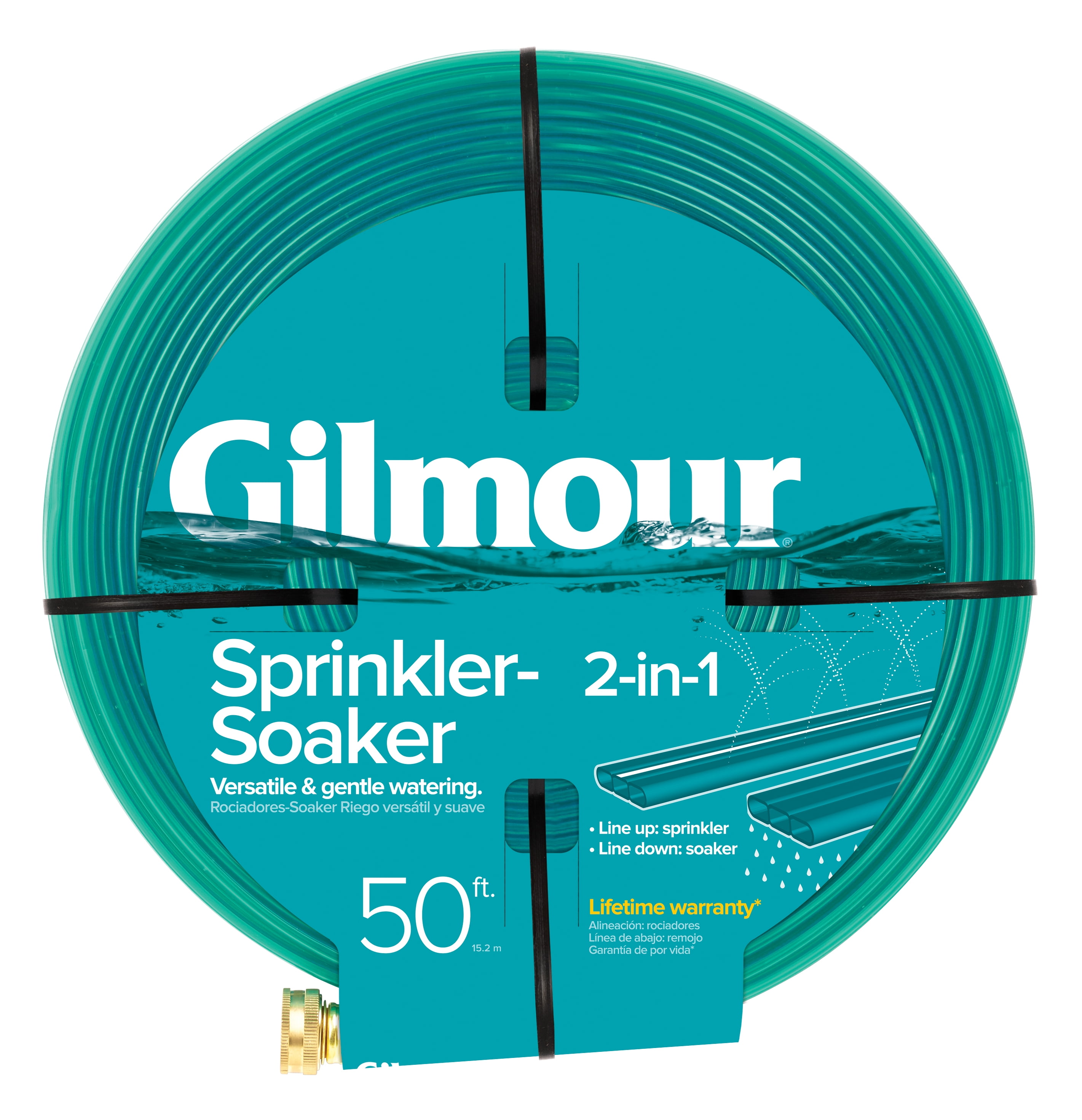 Gilmour 3 Tube Sprinkler Hose 50', Green, 1 Each, 871421-1006 - Walmart.com