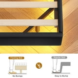 Kicode King Size LED Floating Bed Frame, PU Black, with Storage ...