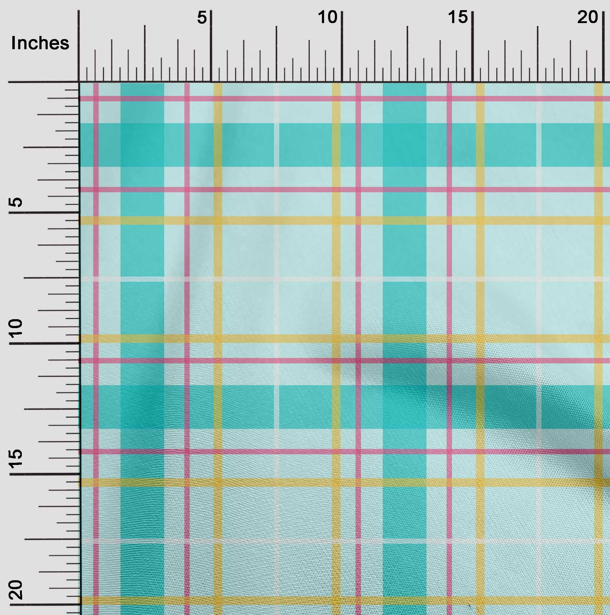 oneOone Silk Tabby Baby Blue Fabric Madras Check Fabric For Sewing ...