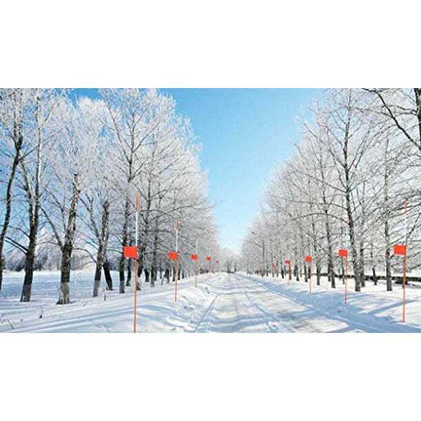 FiberMarker Snow Markers Driveway Reflectors Snow Stakes Flags Red 4 ...