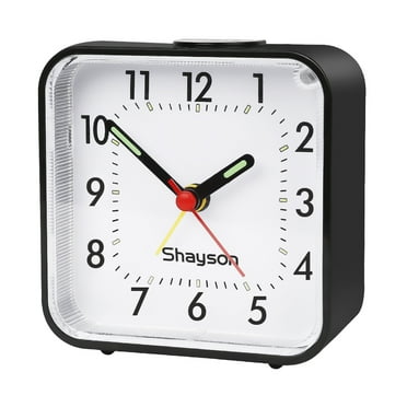 SHARP Quartz Analog Arch Alarm Clock, Black, Battery Operated, Small ...