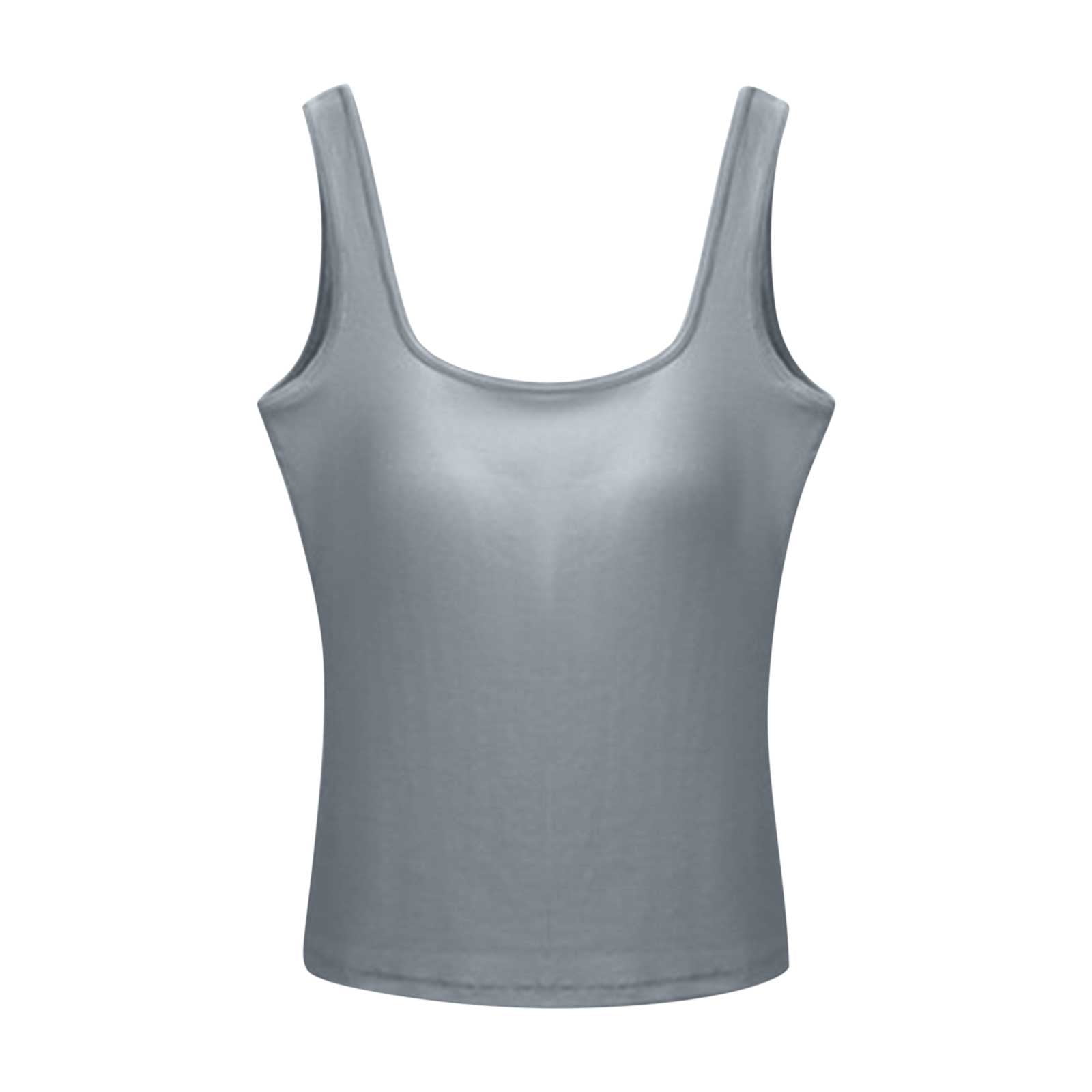 Womens Tank Tops with Built in Bra Soft Padded Sleeveless Workout Yoga ...