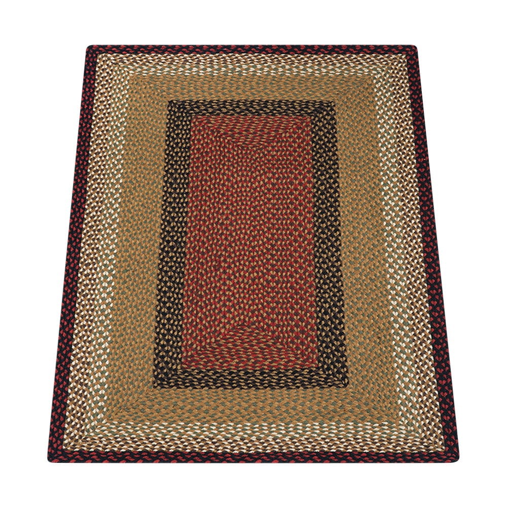Home Indoor Decorative Jute C-019 Burgundy, Mustard Braided Rug ...