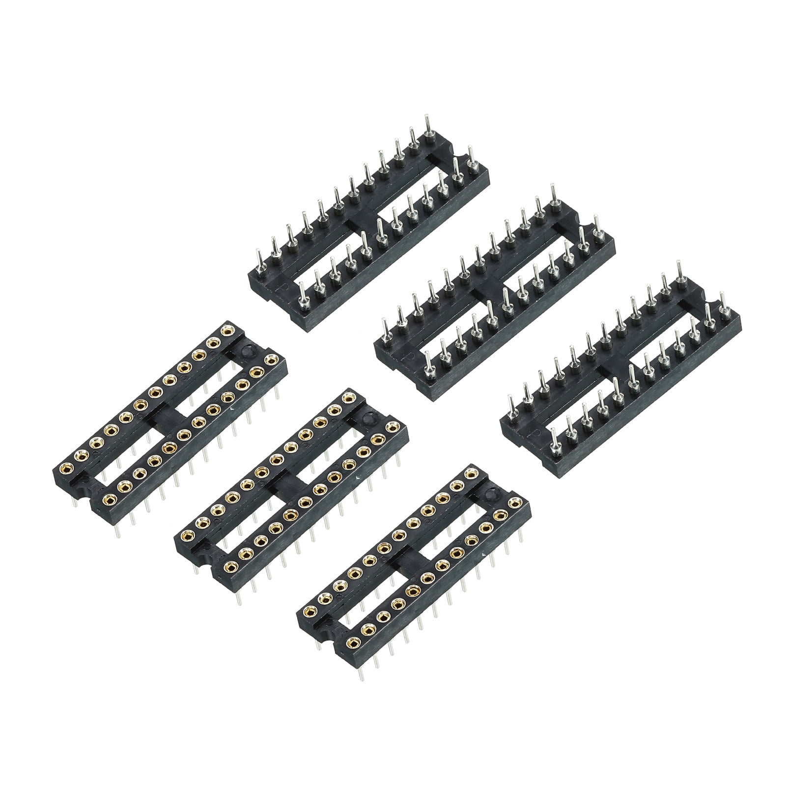 Uxcell DIP IC Chip Socket Adapter Round Pin 24P 2.54mm Pitch IC Socket ...