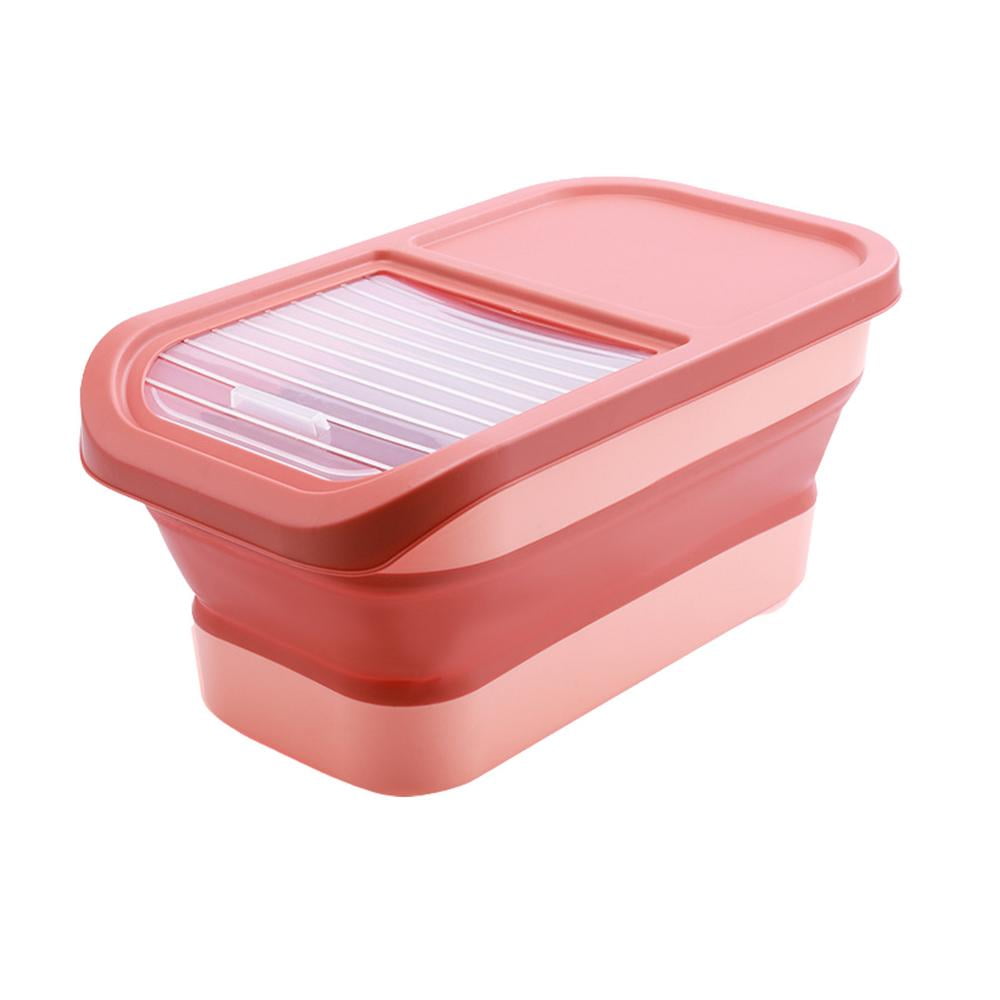 Tohuu Food Storage Container with Lid Airtight Foldable Rice Bucket ...