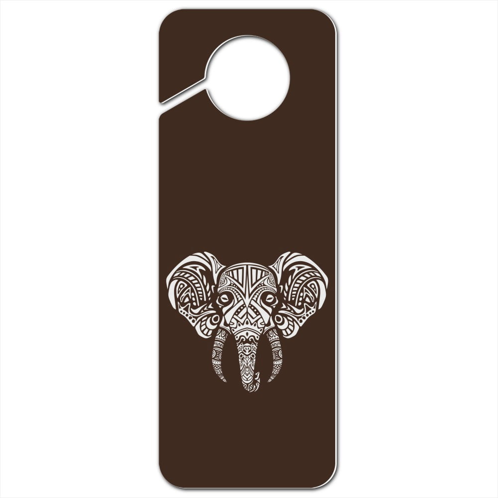 White African Elephant Tribal Plastic Door Knob Hanger Sign - Walmart.com