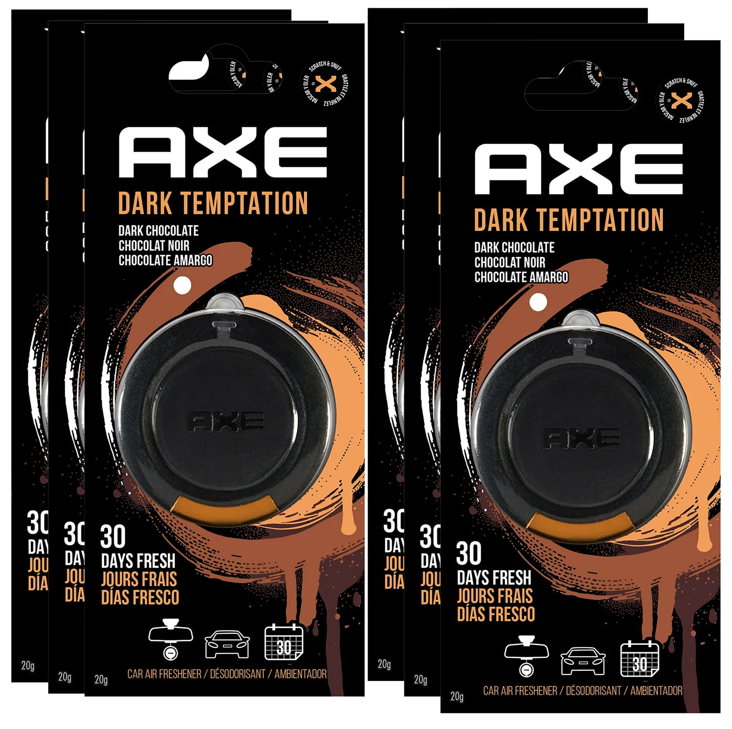 Axe Dark Temptation Hanging 3D Disc Car Air Freshener, Odor Eliminator ...