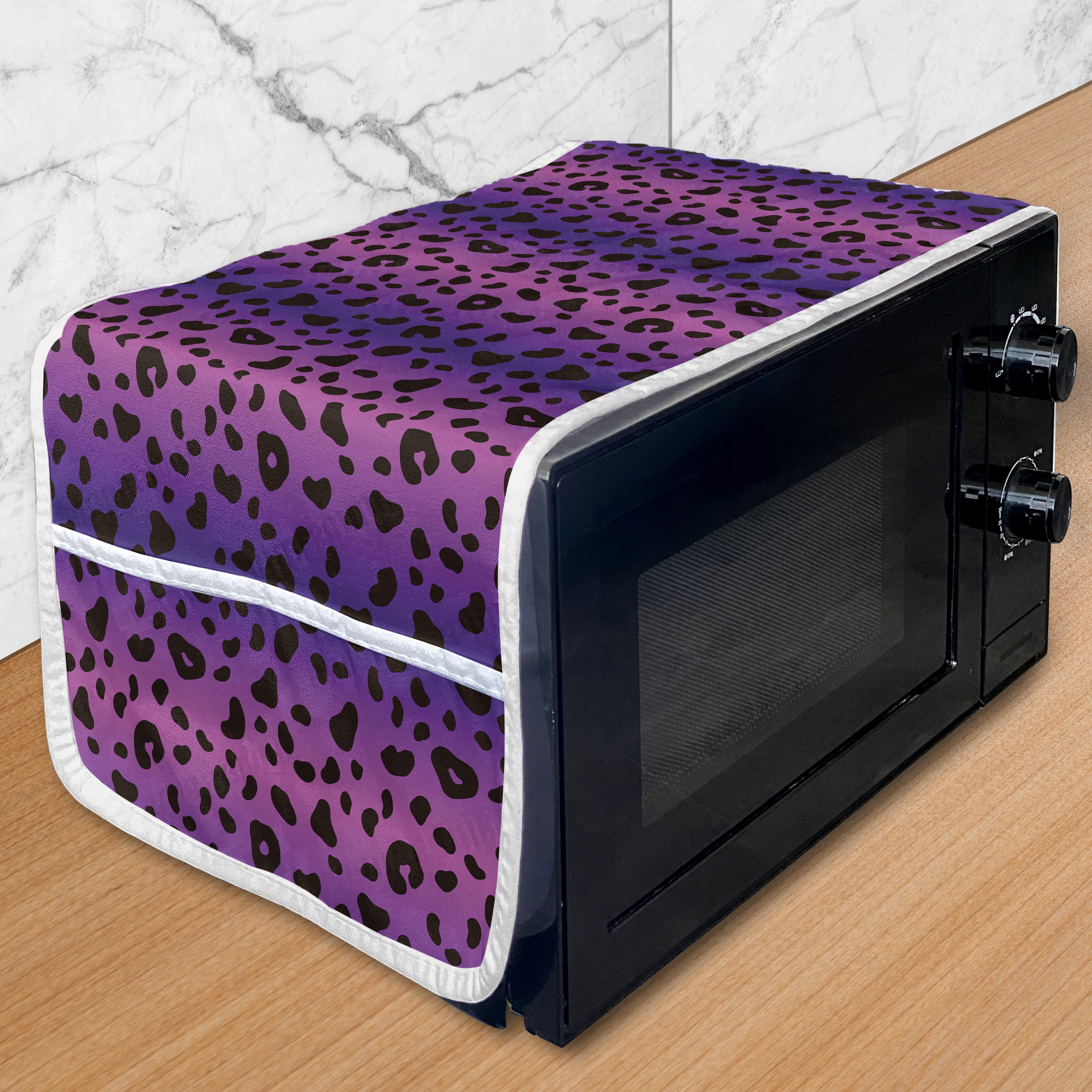 Leopard Rainbow Microwave Oven Cover, Exotic Animal Skin Spots on ...