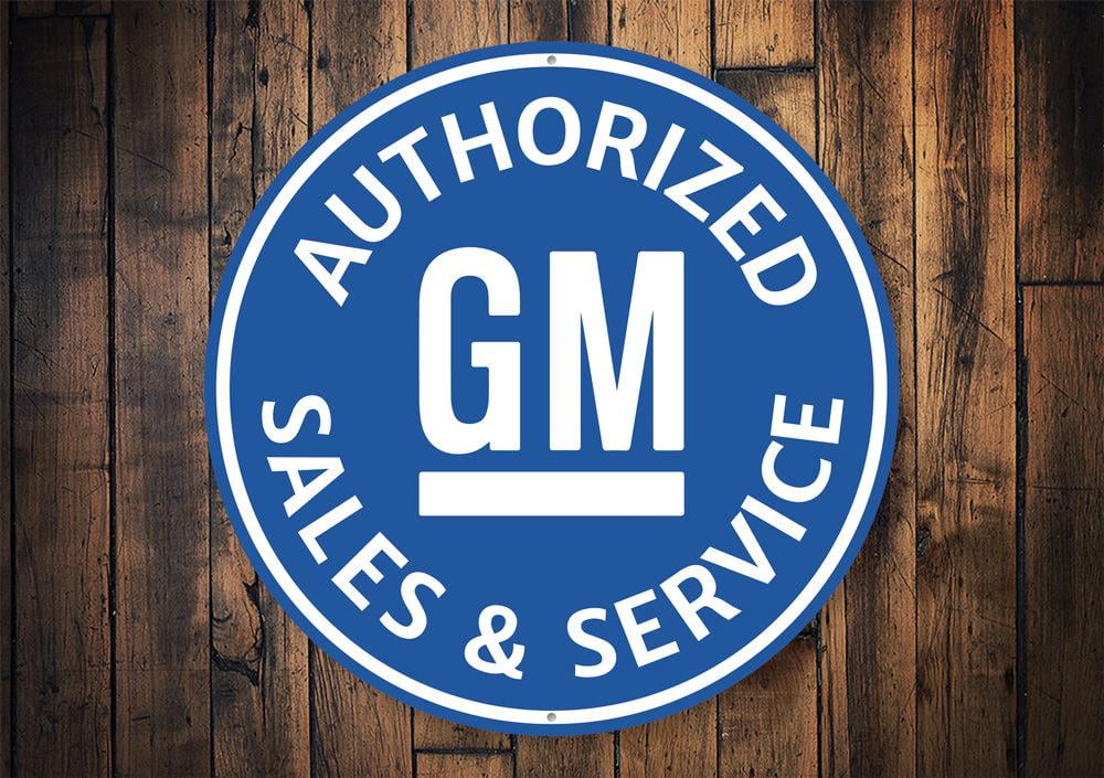 Authorized GM Sales and Service Car Novelty Sign, Metal Wall Decor - 12 ...
