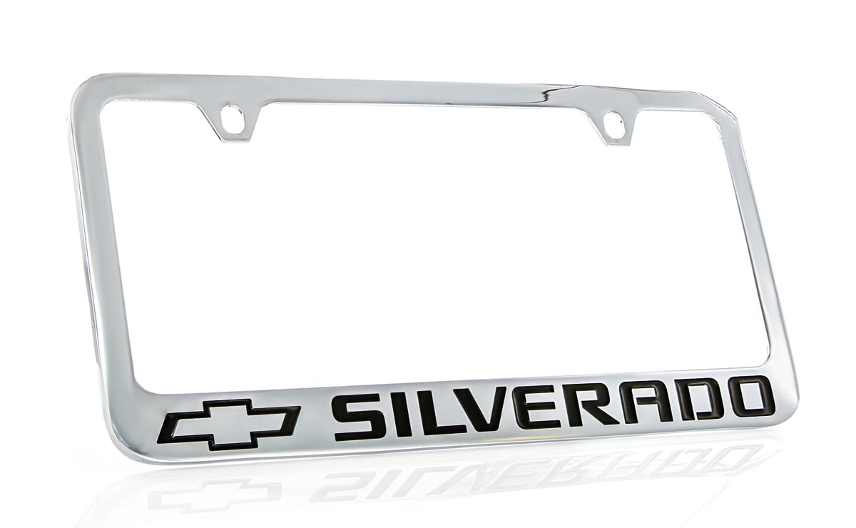 Chevrolet Silverado Chrome Plated Metal License Plate Frame Holder ...