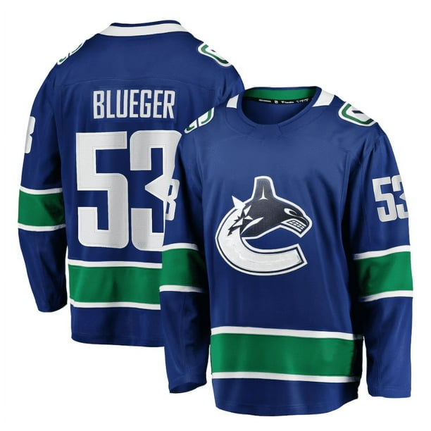Men Women ICE Hockey Jersey Vancouver Canucks HUGHES 43# BLUEGER 53 ...