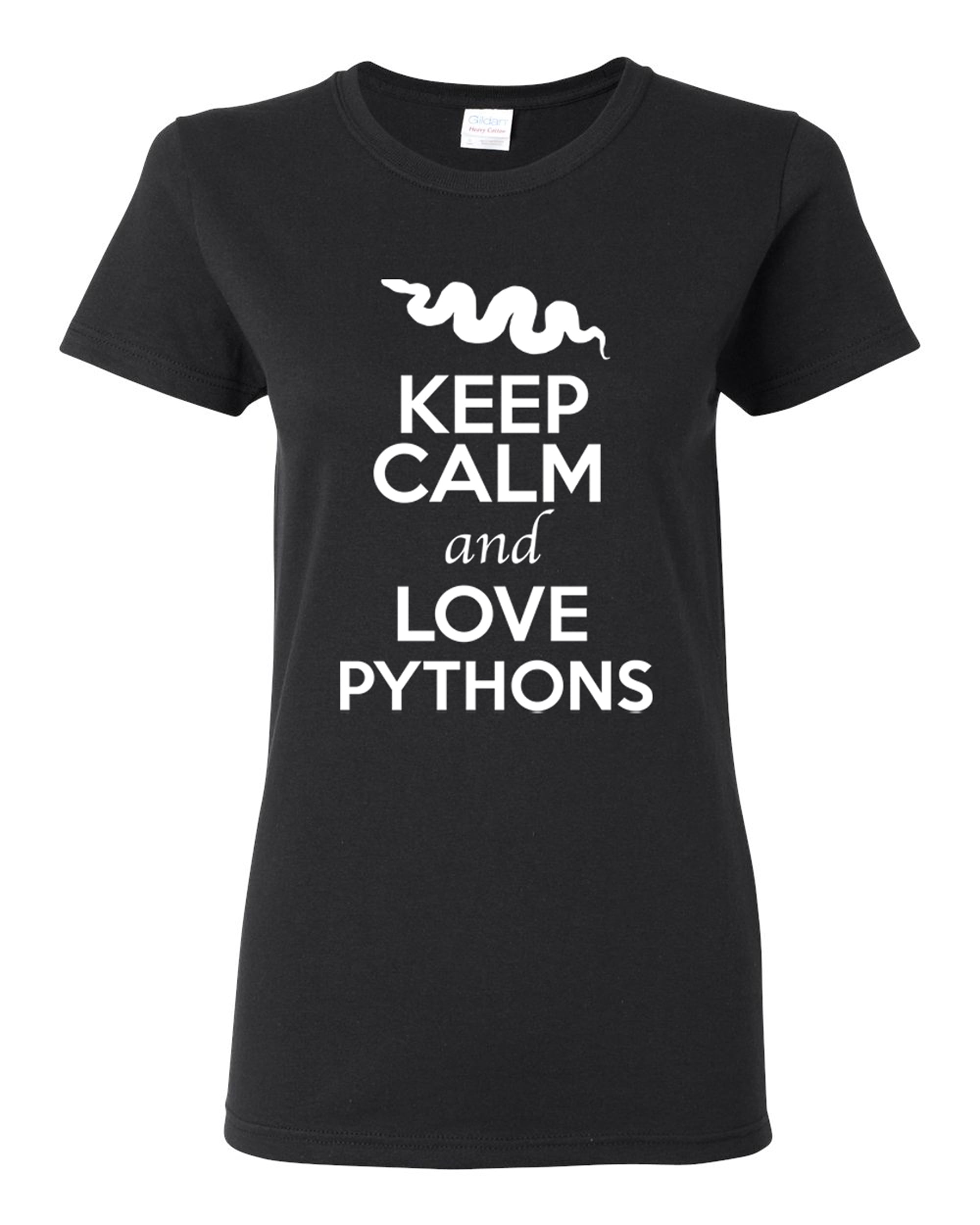 Ladies Keep Calm And Love Pythons Snake Animal Lover T-Shirt Tee ...