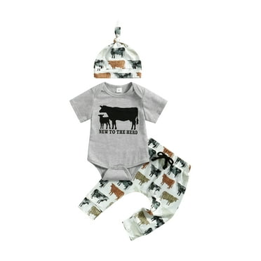 Newborn Infant Boy Set: Romper Top, Leggings Pants, Hat - Baby Outfits Clothes - Walmart.com