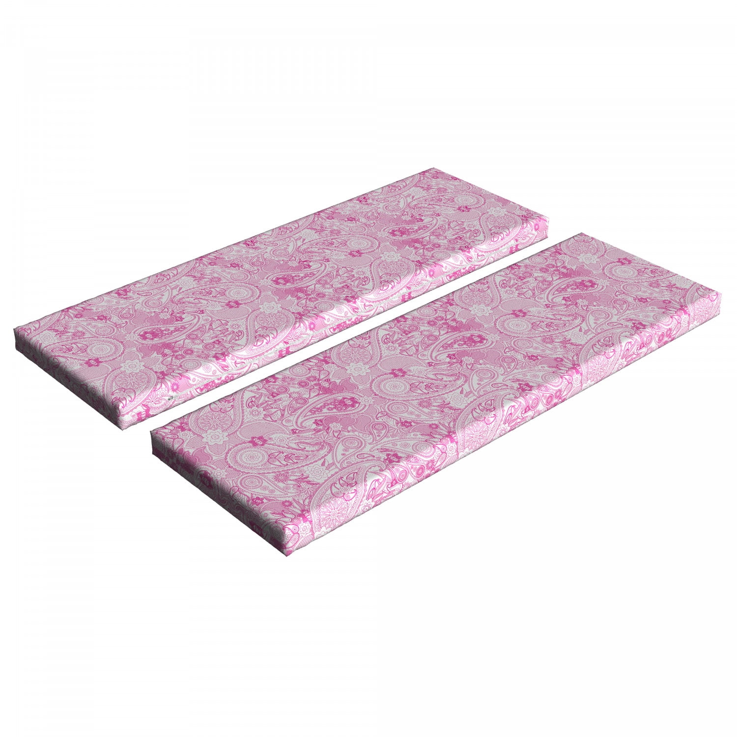 Paisley Bench Cushion Set of 2, Models Inspired Design with Flowers and ...