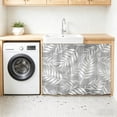 Ash Fronds Cabinet Curtains 28" W x 35" L Gray Silver Slate Leaf Plant ...