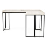 Furniture of America Fendry L-Desk with USB Plug, Antique White ...