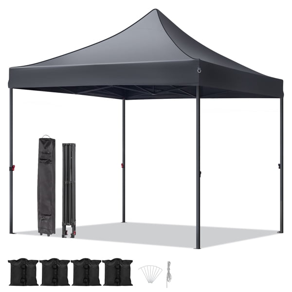 HLONK 10x10ft Instant Portable Pop Up Canopy Tent PVC Coated Shelter ...