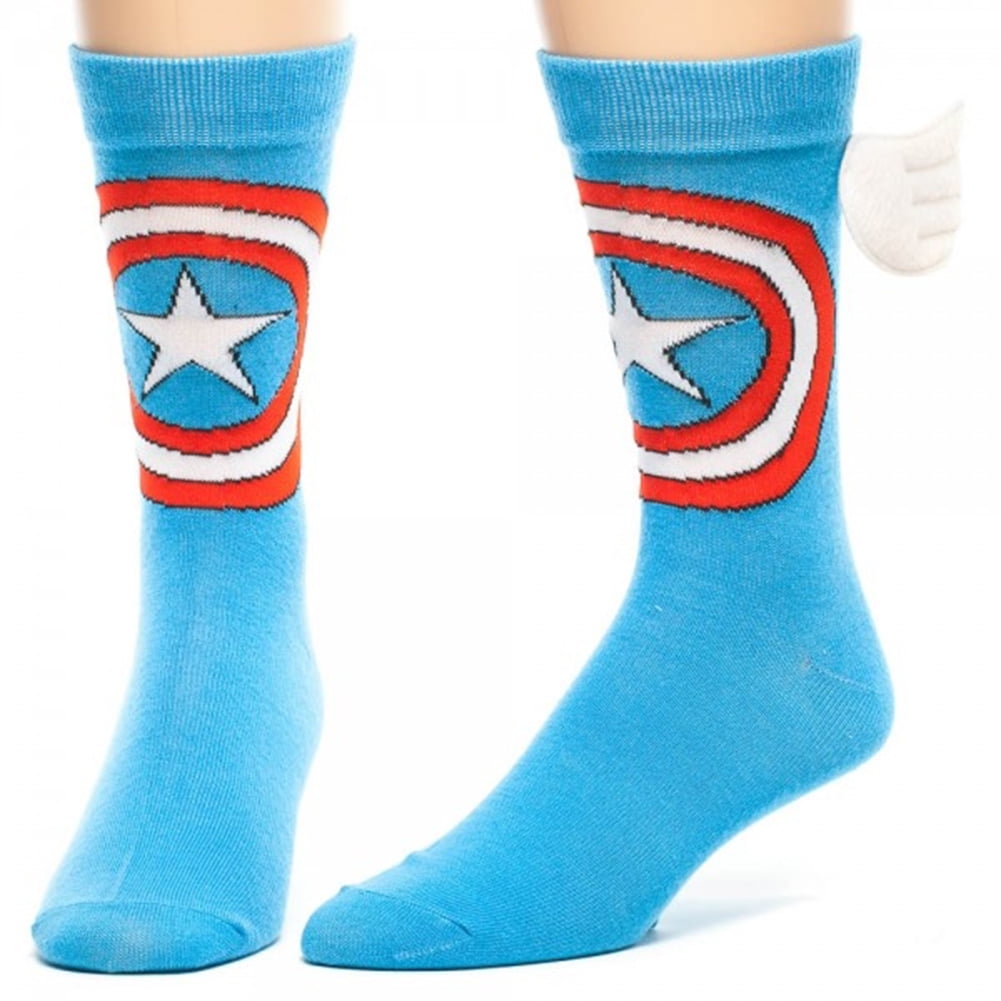 Captain America - Men's Marvel Captain America Shield Crew Sock with ...