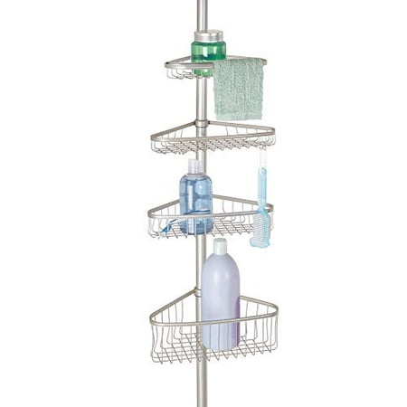 iDesign York Metal Wire Tension Rod Corner Shower Caddy, Pole, and ...