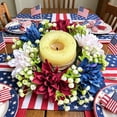 Aff*ordable！Independence Day Red White Blue Candle Wreath Ring ...