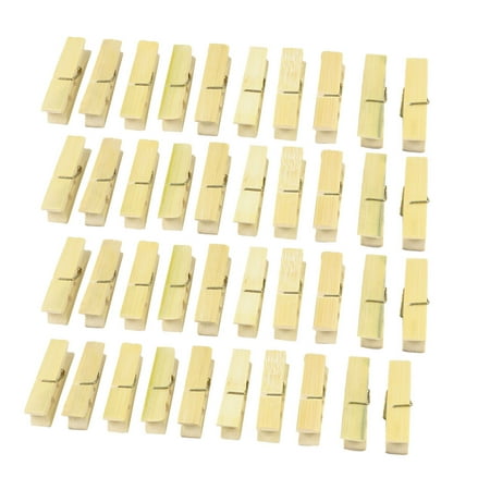 Household Laundry Natural Bamboo Beige Clothes Pins Pegs Hanging Clips ...