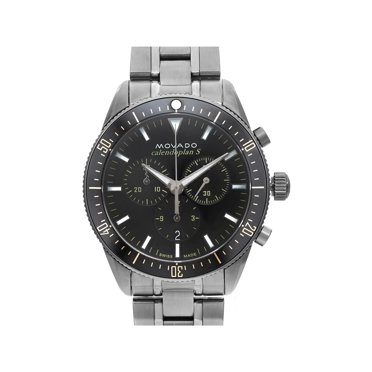 Movado Series 800 Chronograph 42mm Black Dial Silver Tone Men's Watch ...