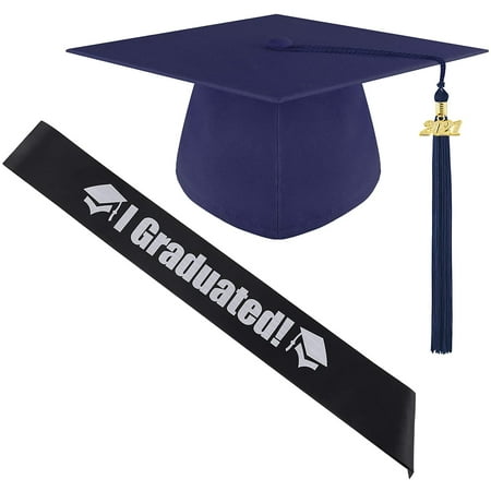 2021 Adult Graduation Cap and Graduation Sash Unisex Graduation Hat ...