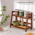 2 Tier Brown Rattan-Look Countertop Mug Holder Storage Stand for Tea ...