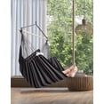 Black and Grey Striped Hammock Chair, XXL Hanging Swing with Steel ...