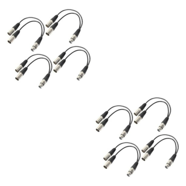 relayinert 4Pieces 3Pin XLR Female to Dual Male Plug Y Splitter Adapter ...