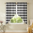 Black and Sheer Curtains Swag Valances for Windows White Checkerboard ...