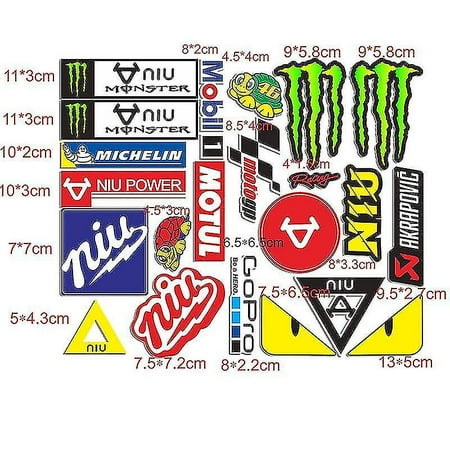 Racing Car Motorcycle Monster Energy Stickers Helmet Decals For Yamaha ...