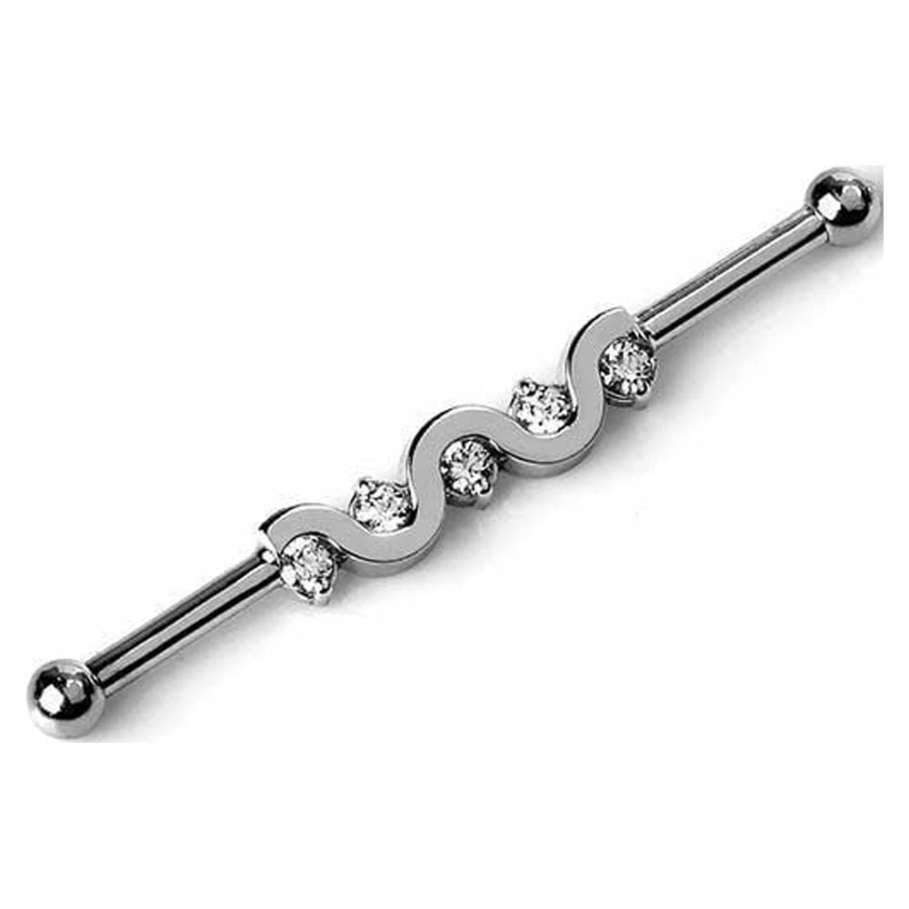 14G Five Diamond Vine Industrial Barbell (1 Piec (One Piece)) (B/5/7 ...