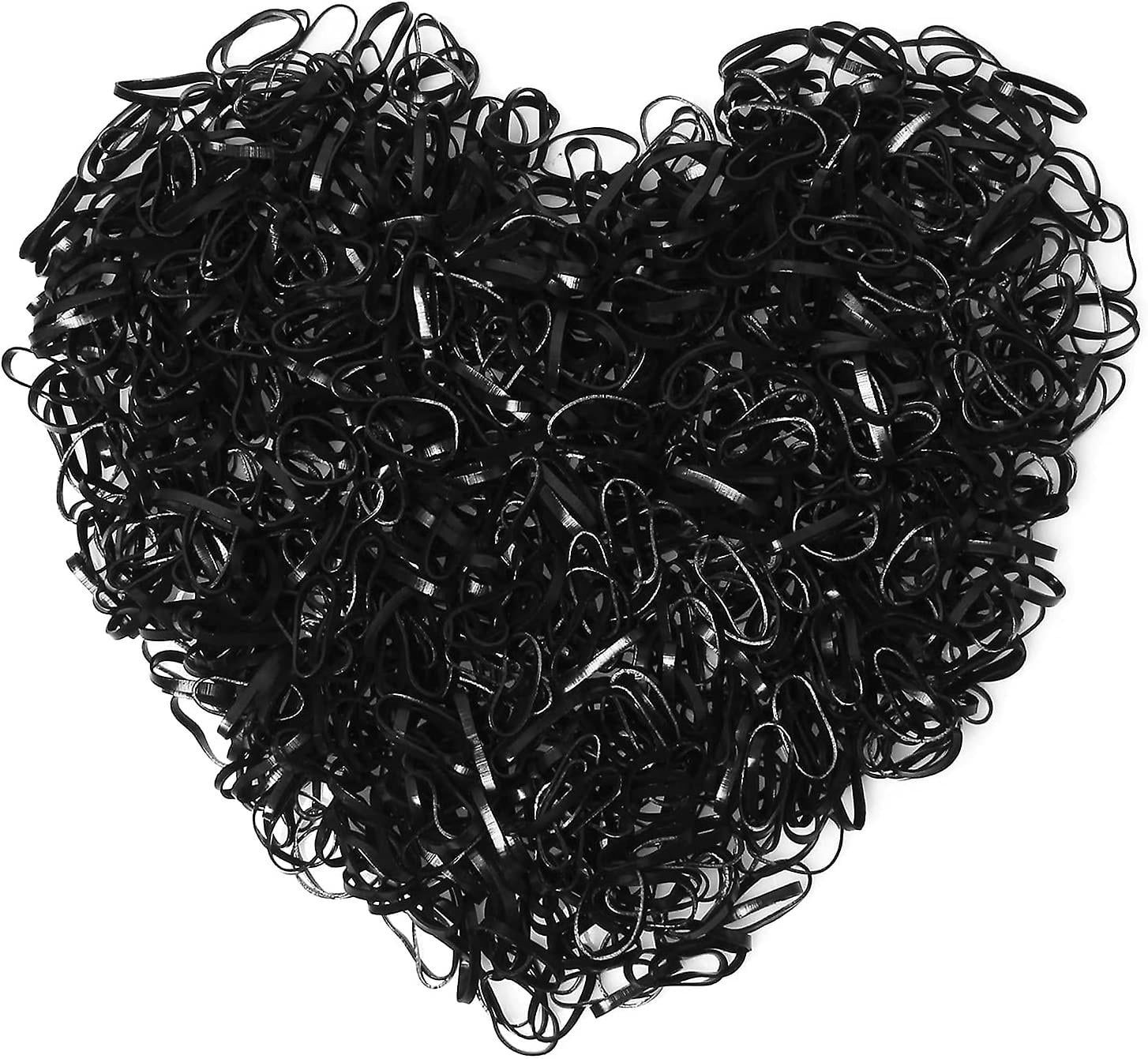 500 piezas de mini bandas elásticas negras multicolor, bandas de goma ...