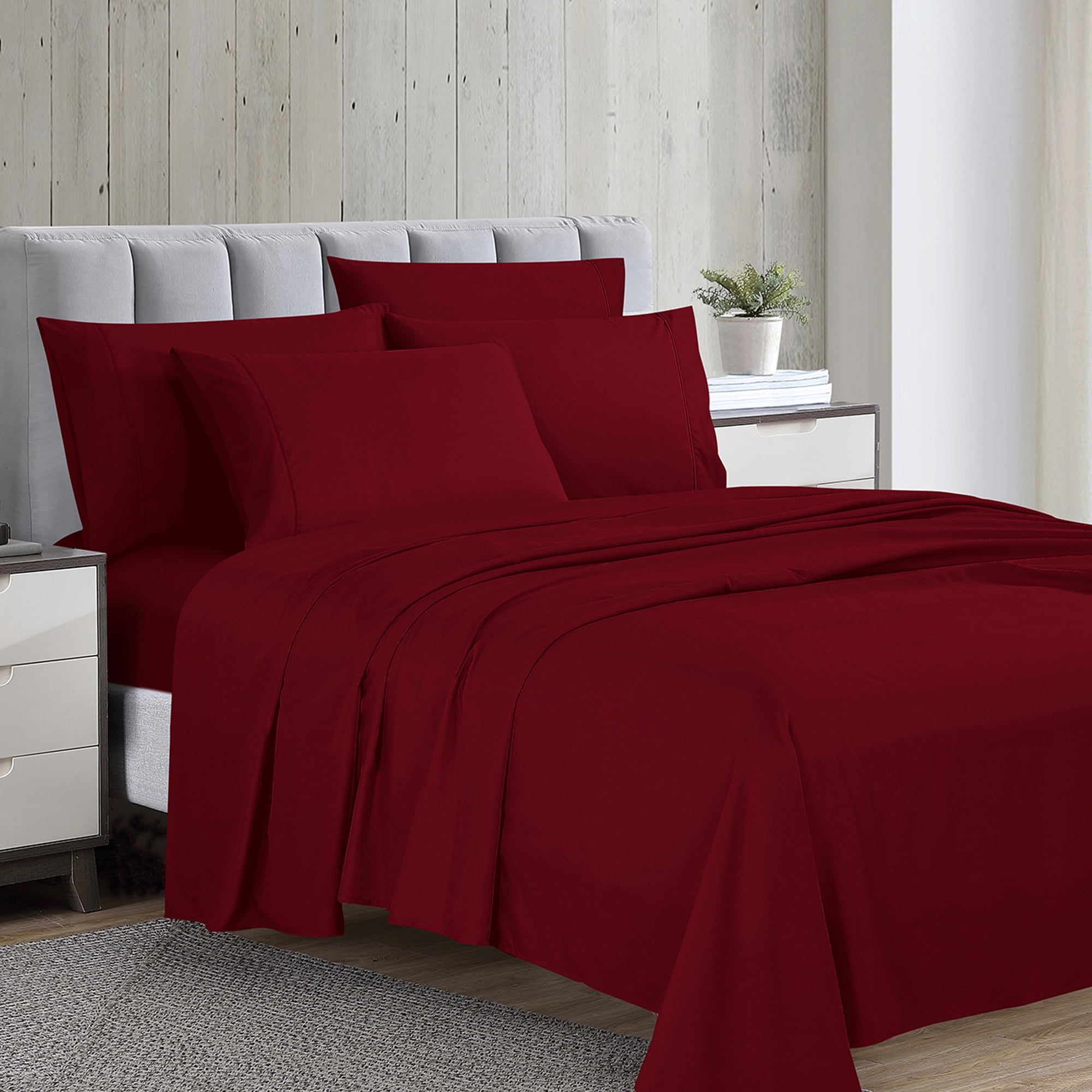 Click here for Swift Home Luxury 4-Piece Sheet Set  Twin  Burgund... prices