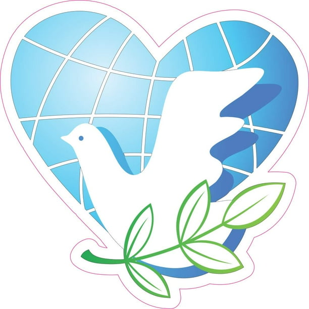 5in x 5in Dove Heart Sticker Car Door Vinyl Decal Truck Bumper Stickers ...