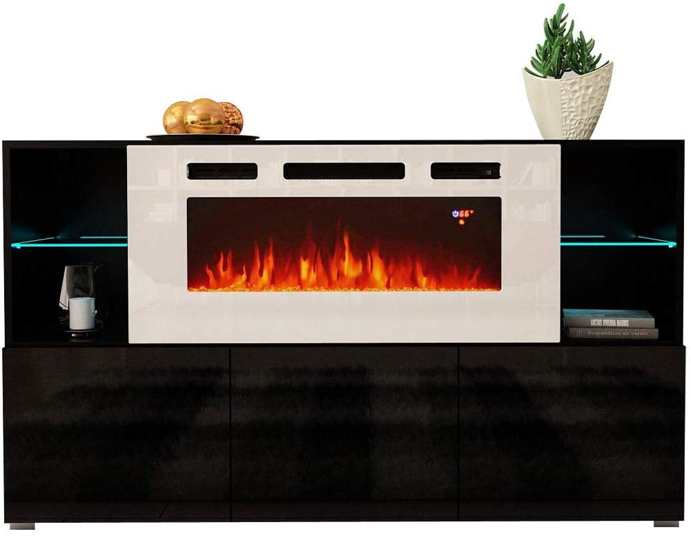 Komi WH03 Electric Fireplace Modern 63" Sideboard - Walmart.com