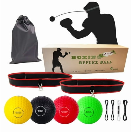 Boxing Reflex Ball Family Pack, Punching Exercise Equipment Set, Speed ...
