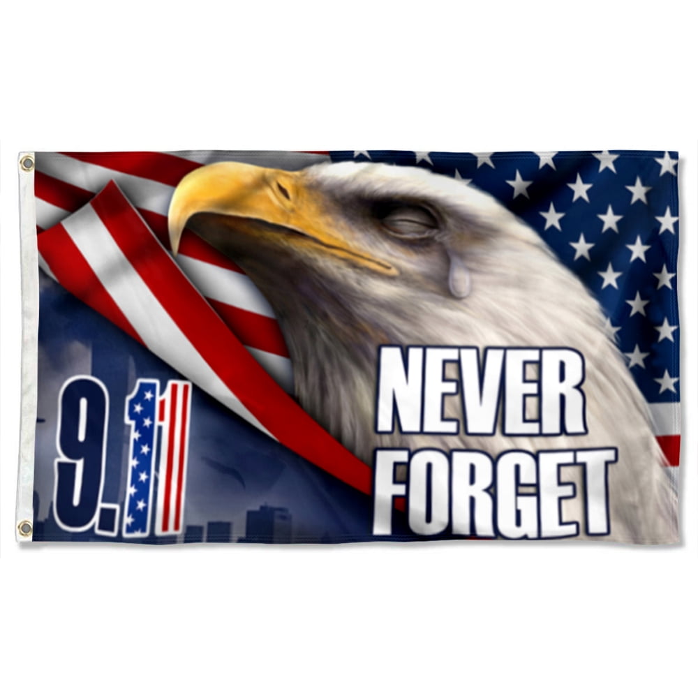 Cayyon 911 Grommet Flag Never Forget Flag 3x5Feet Banner with 2 Brass ...
