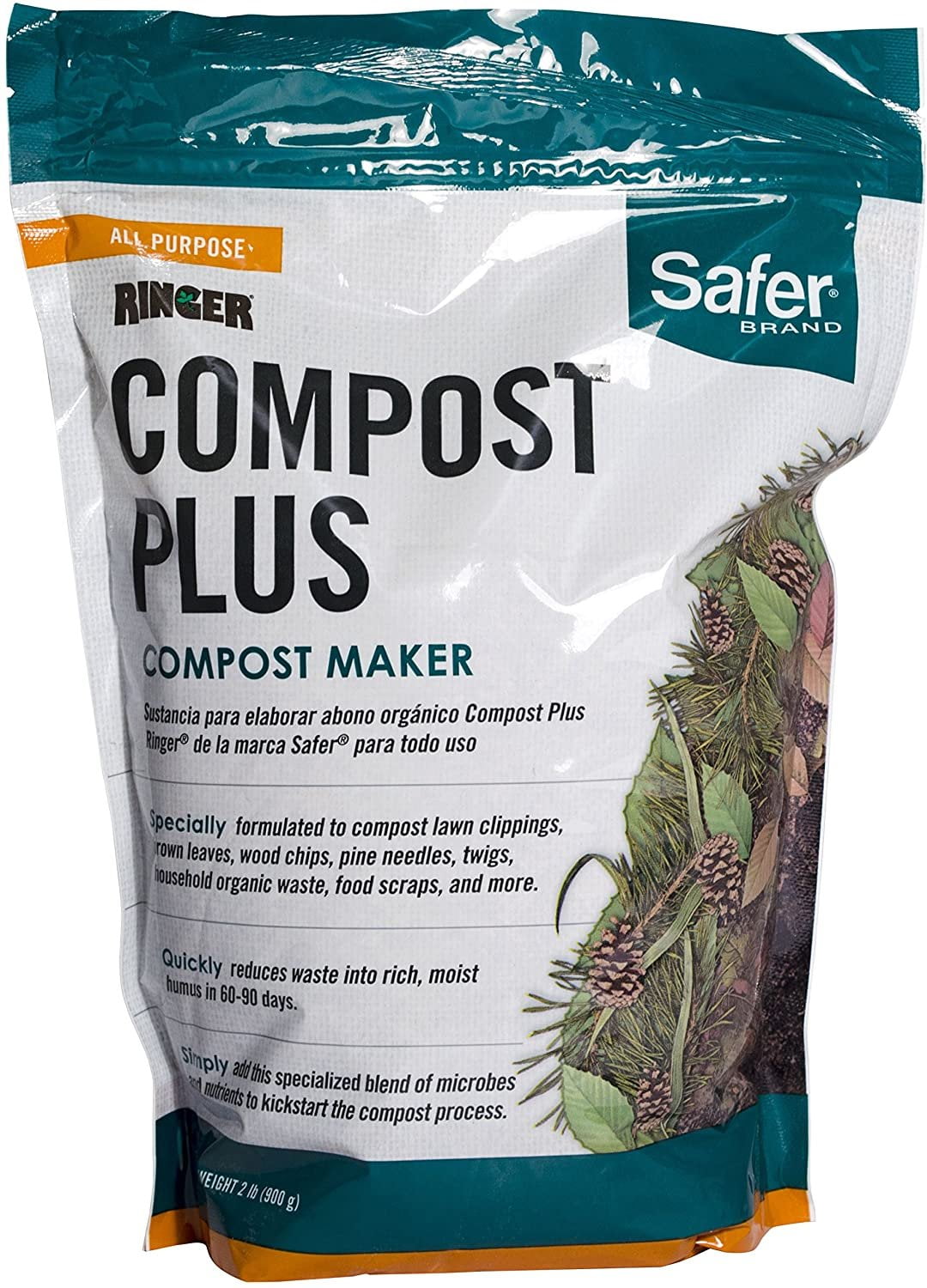 Safer 3050-6 Ringer Plus-Compost Starter Kit Brand, 2 lb, White ...