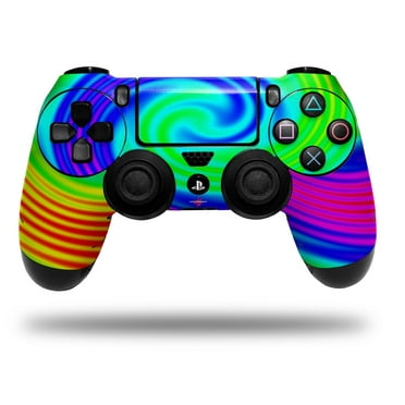 Skin Wrap for Sony PS4 Dualshock Controller Scattered Skulls Neon Teal ...