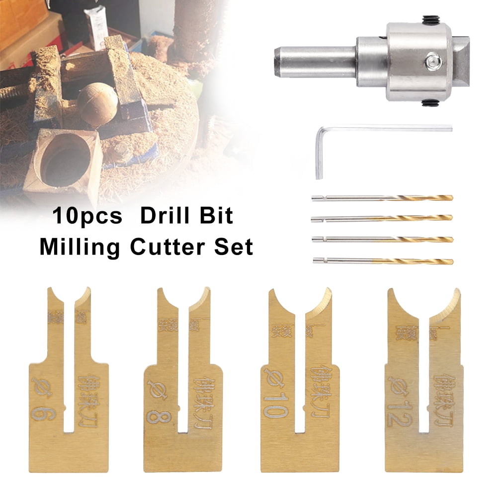ZTOO 10Pcs Beads Drill Bit Kit Wooden Buddha Bead Maker Tools Milling ...