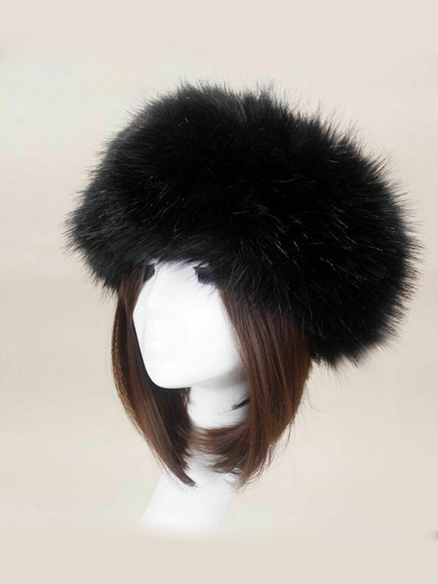 New Thick Fluffy Russian Cap Faux Fur Headband Hat Winter Earwarmer Ski ...