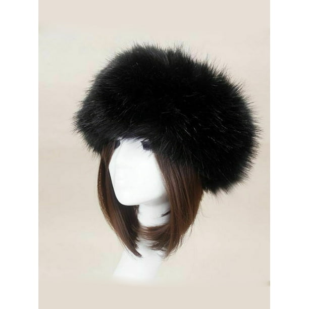 New Thick Fluffy Russian Cap Faux Fur Headband Hat Winter Earwarmer Ski ...
