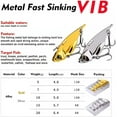 5 Pack Metal Blade Baits for Bass Fishing Lures Hard Metal VIB Fishing Spoons Crankbaits ...