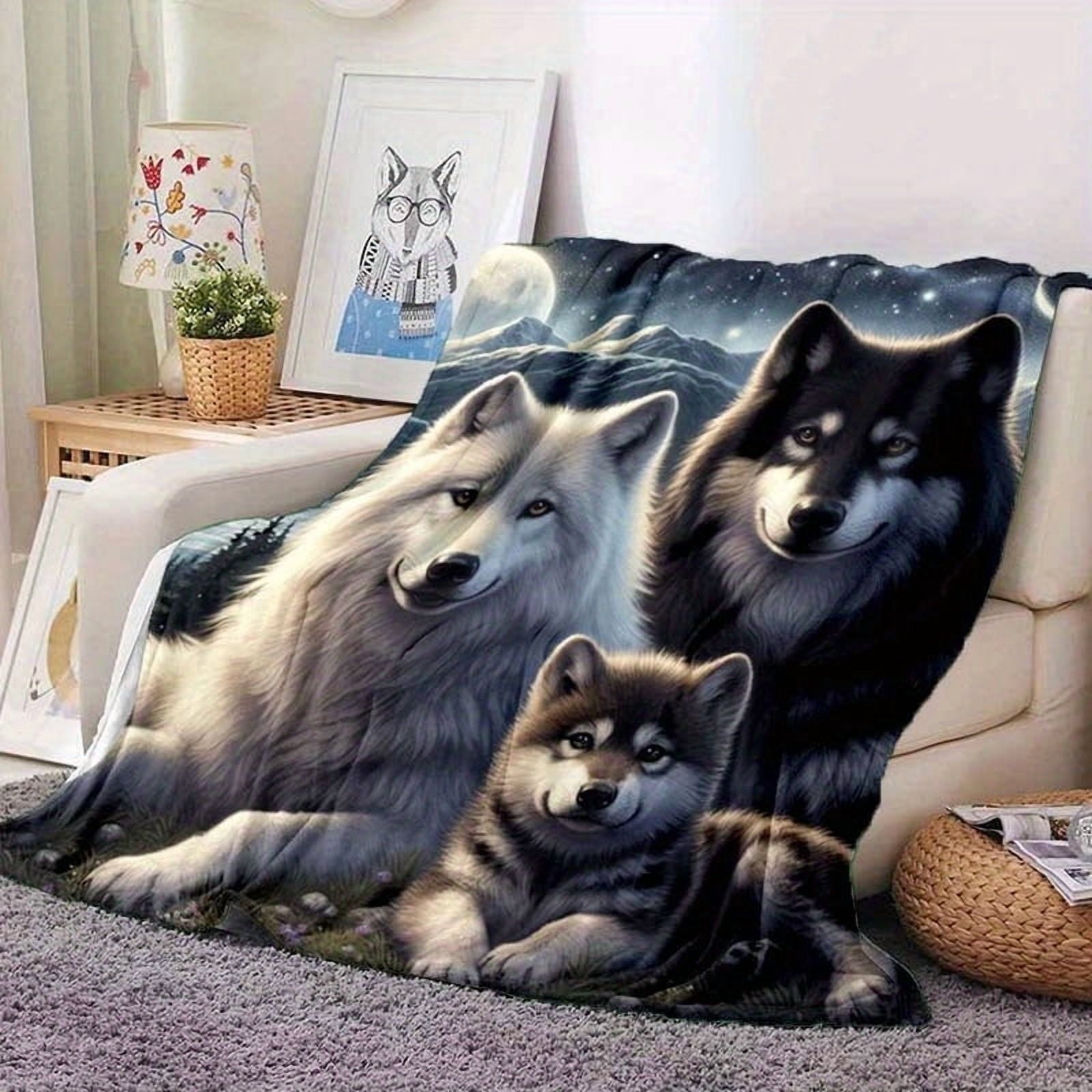 Click here for Vestiva [3d Art Printing Wolf Family Blanket] Larg... prices