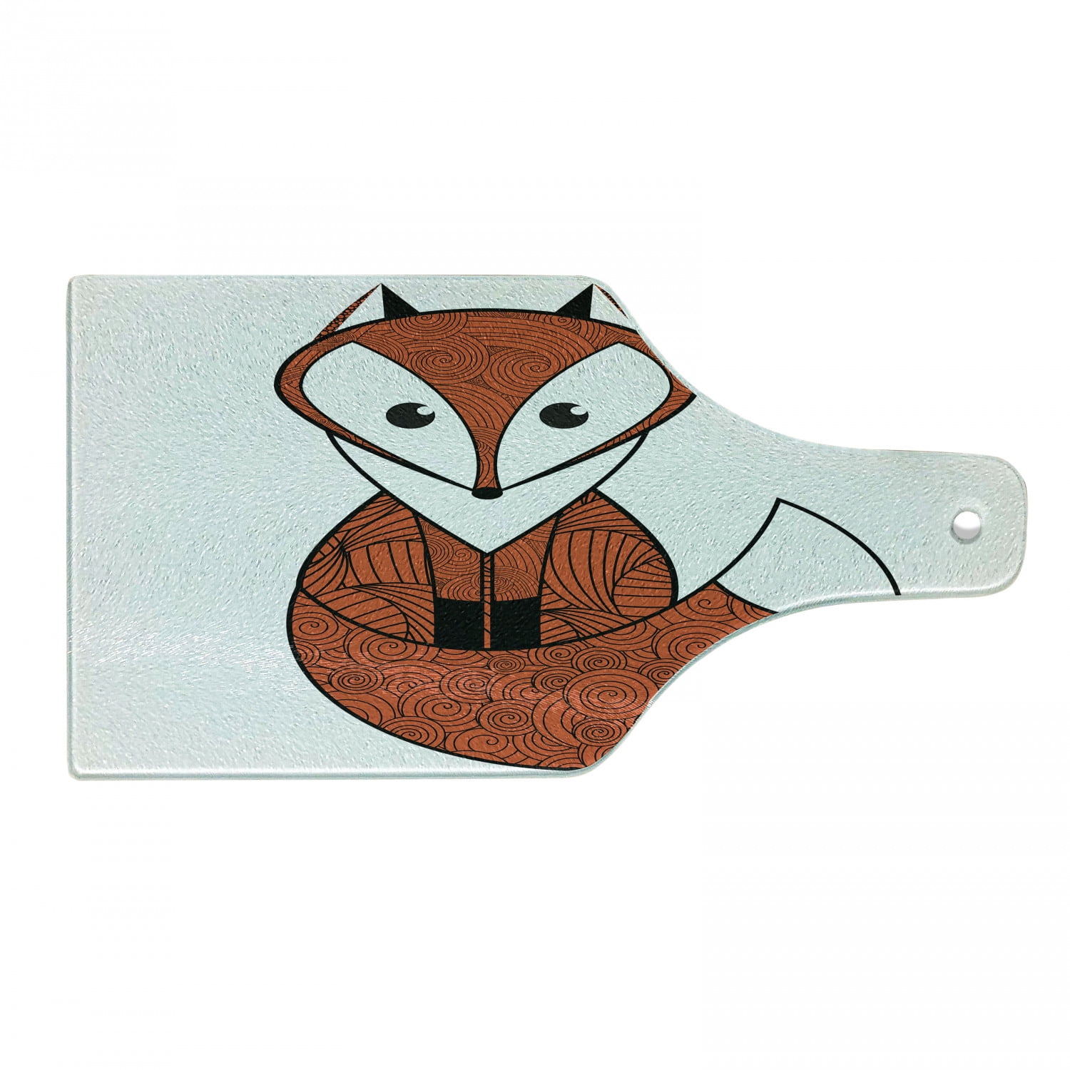 Fox Cutting Board, Cartoon Young Animal Character Spiral Patterns ...