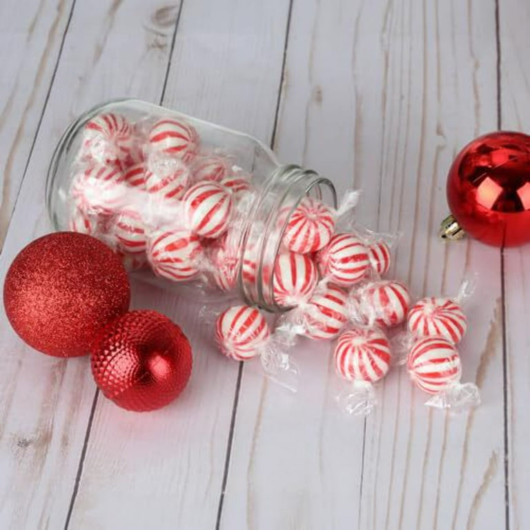 Red And White Peppermint Balls Pile Red White Peppermint Candies On