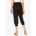 Roaman's Women's Plus Size Drawstring Soft Knit Capri Pant - Walmart.com